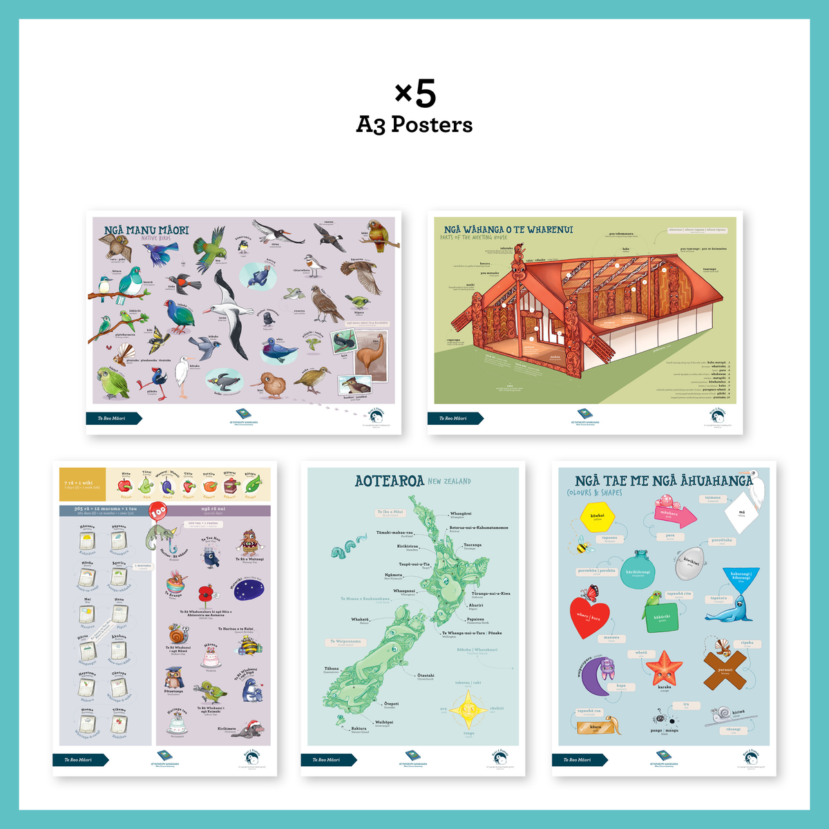 Te Reo Māori - Full Set of 16 Posters – Illustrated Publishing Store