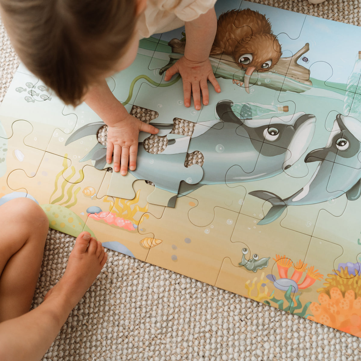Māui Dolphin Mischief Floor Puzzle - 24 Large Pieces – Illustrated ...