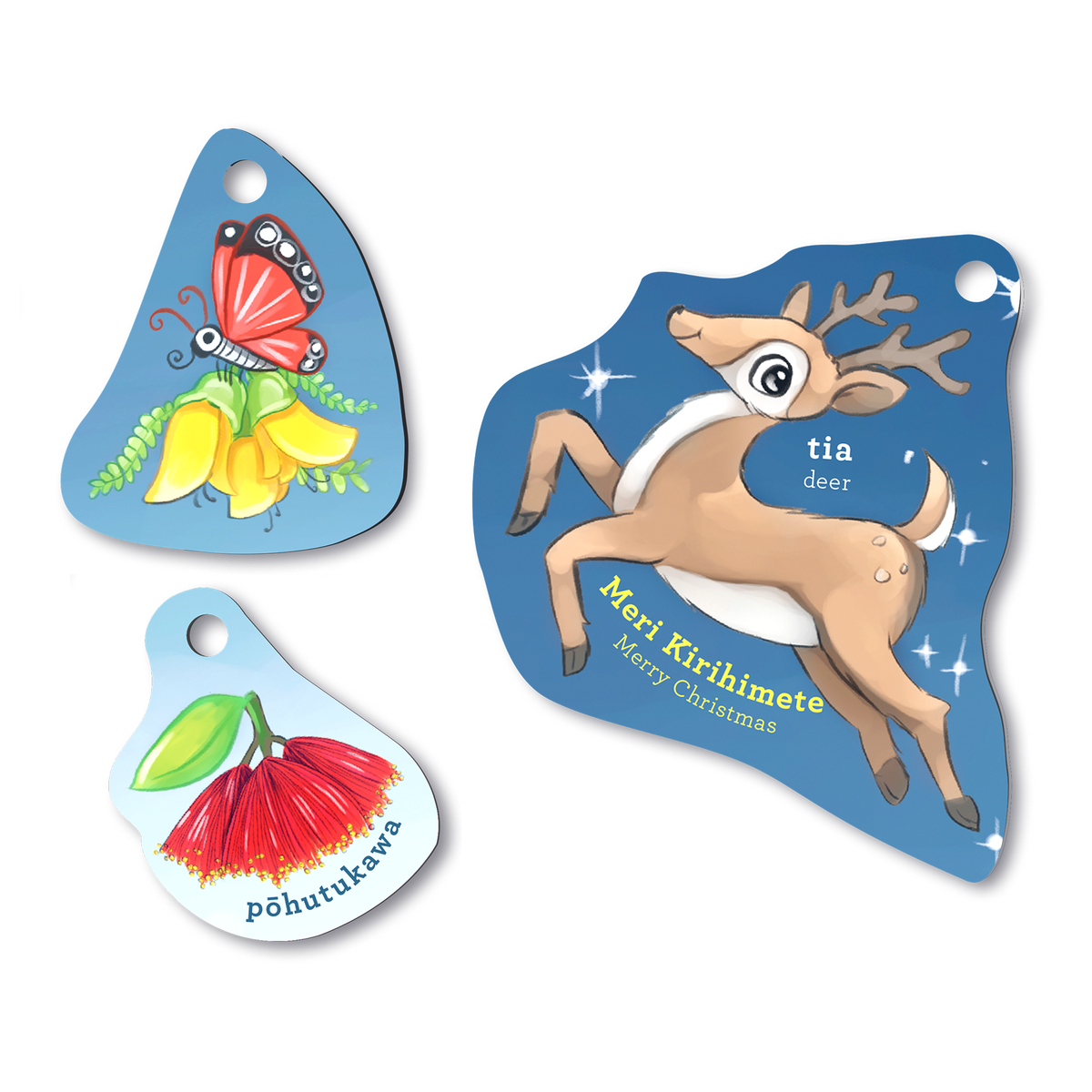 Te Reo Māori Kirihimete - Christmas Decorations – Illustrated ...