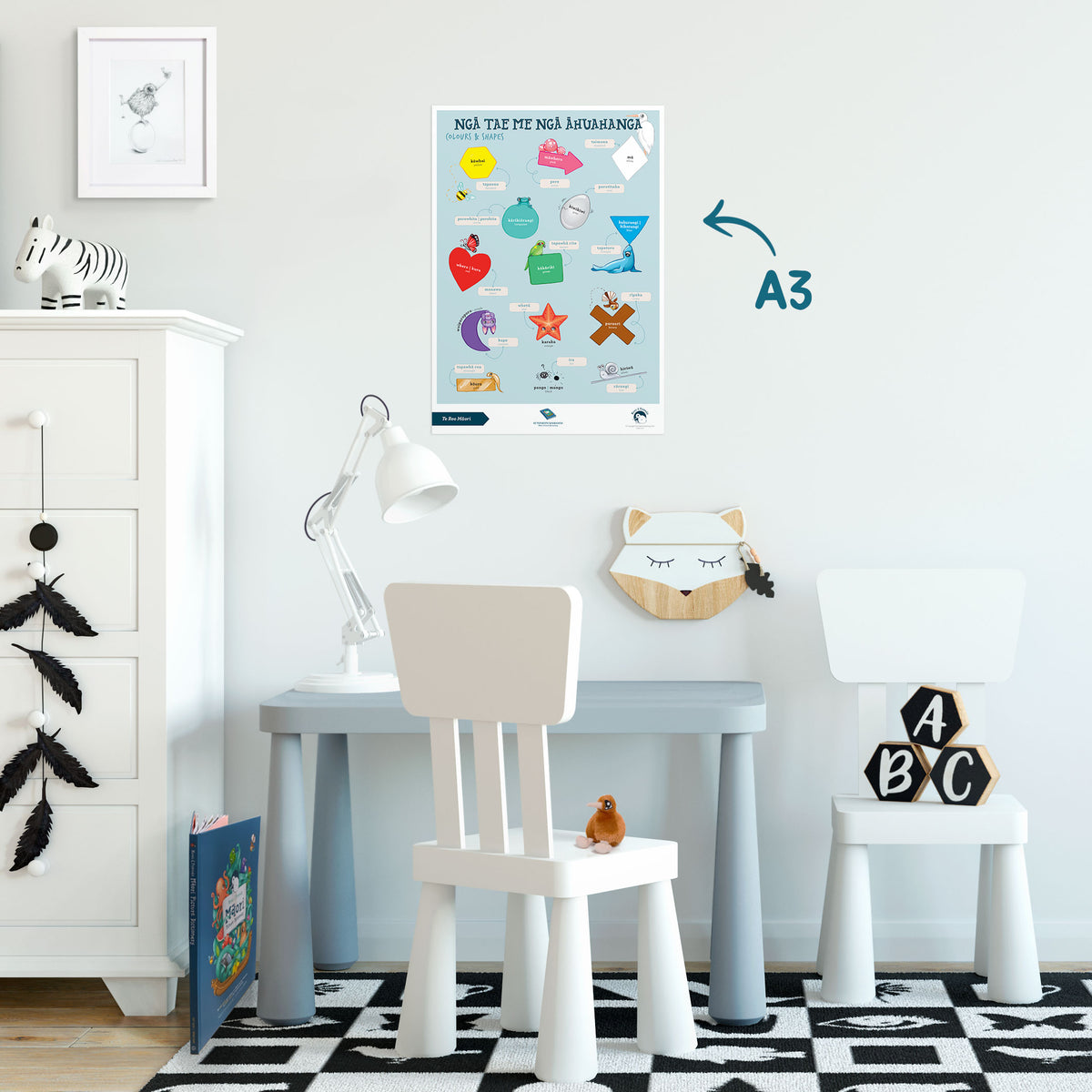 Te Reo Māori - A3 Poster - Colours & Shapes – Illustrated Publishing Store