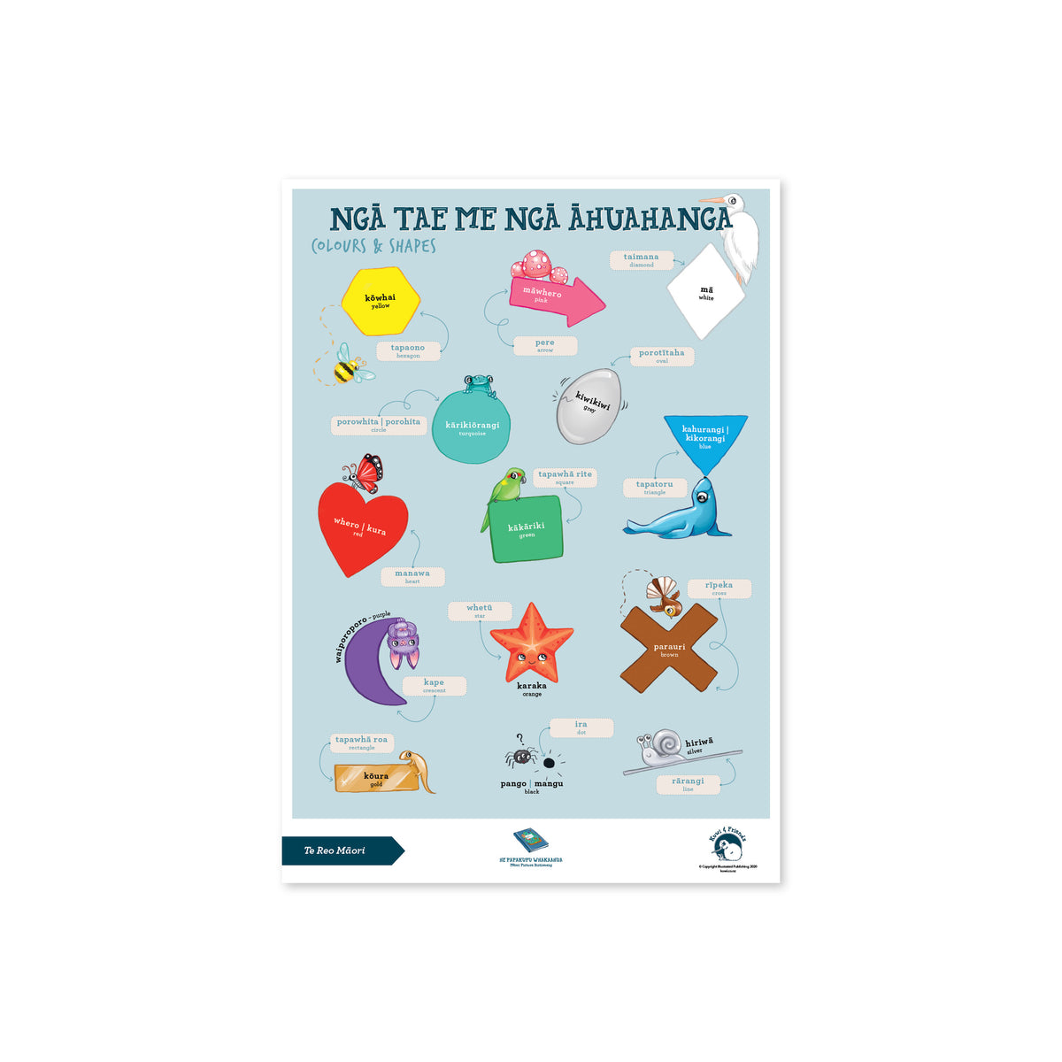 Te Reo Māori - A3 Poster - Colours & Shapes – Illustrated Publishing Store